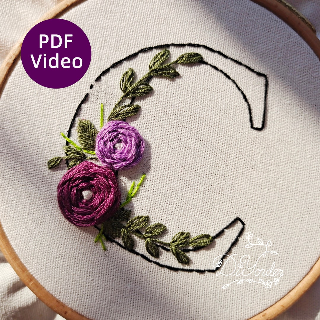 Letter C Embroidery Pattern, PDF Embroidery Pattern. Digital Instant ...