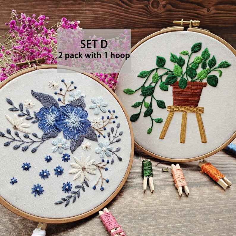 Green Plant Embroidery Kit-handmade Embroidery wall | Etsy