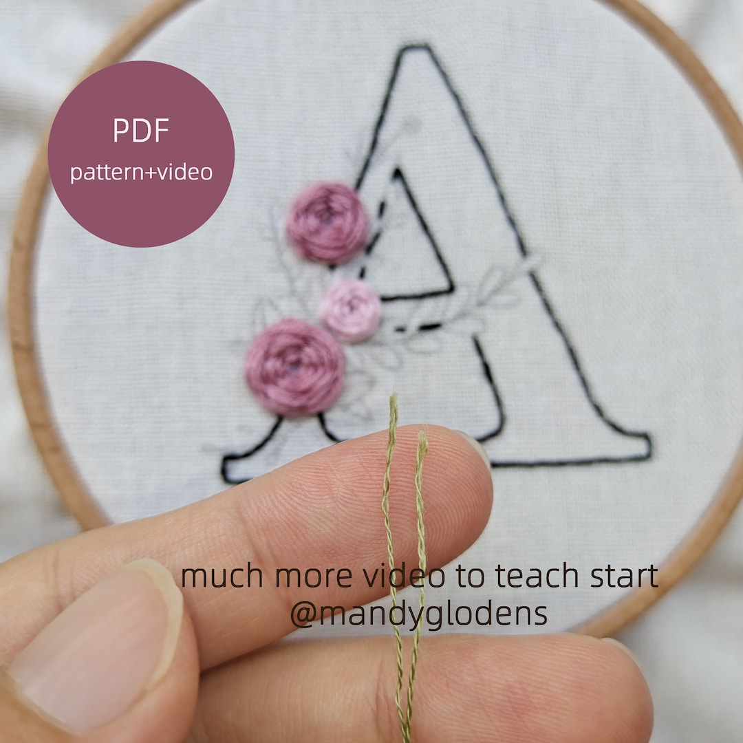 Letter A Embroidery Pattern, PDF Embroidery Pattern. Digital Instant ...