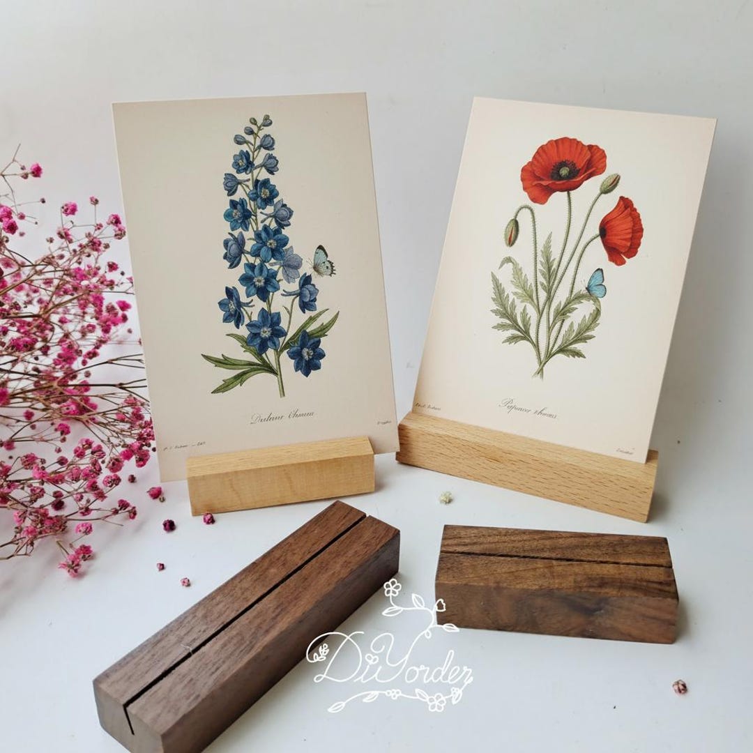 Wooden Card Display: Table Number, Photo & Menu Holder - Etsy