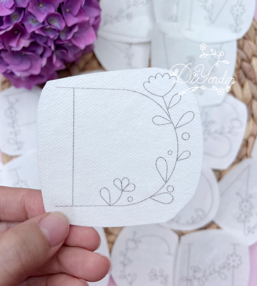 Letter Embroidery Pattern: Trendy Stick and Stitch Paper (2.3x2.3 or 1 ...