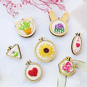 Mini Wooden Embroidery Hoop Kit-mini Embroidery Frame -valentine-worthy ...