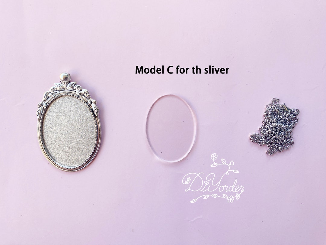 Oval Embroidery Pendant Frame: DIY Necklace Kit (3x4cm) - Etsy