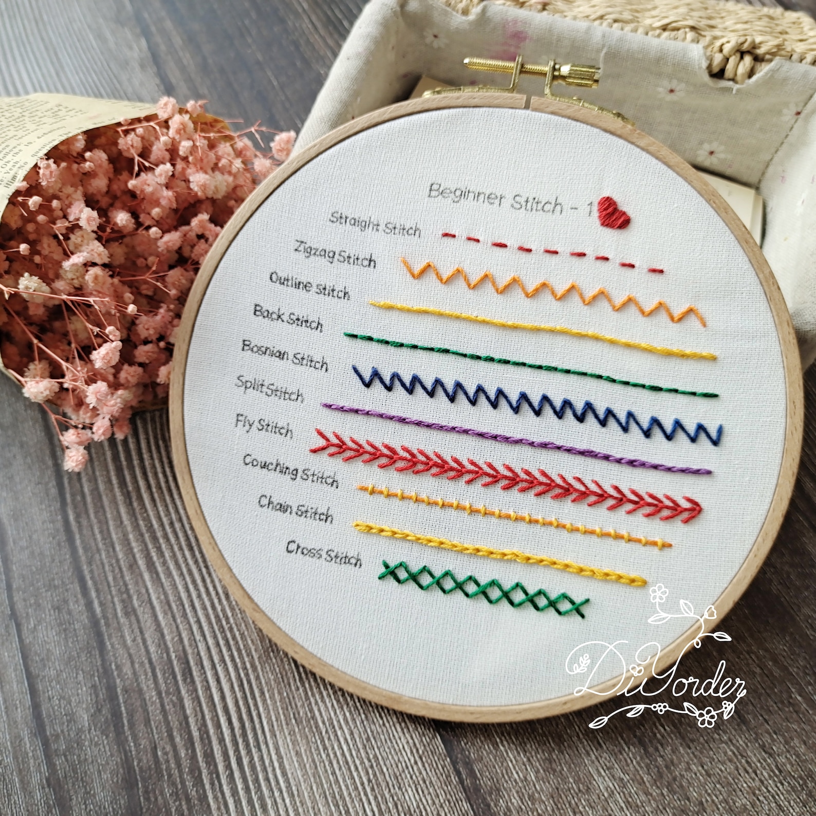 Embroidery Starter Kit: Beginner Stitch Sampler With Pattern - Etsy