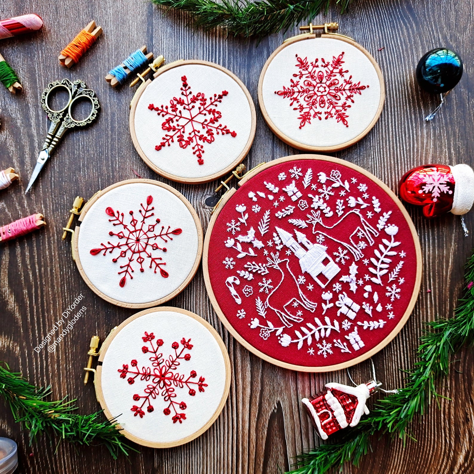 Snow Embroidery Pattern Christmas Embroidery PDF. Basic - Etsy Canada
