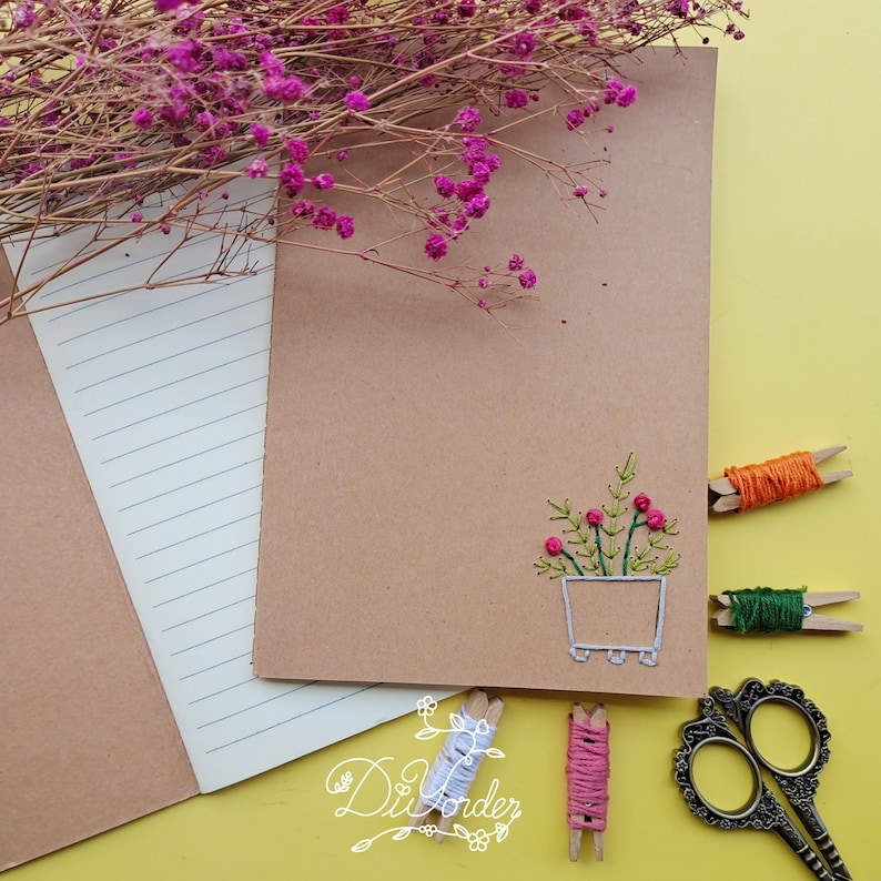 Embroidered Notebook Embroidered Daisy Notebooka5 Notebook | Etsy