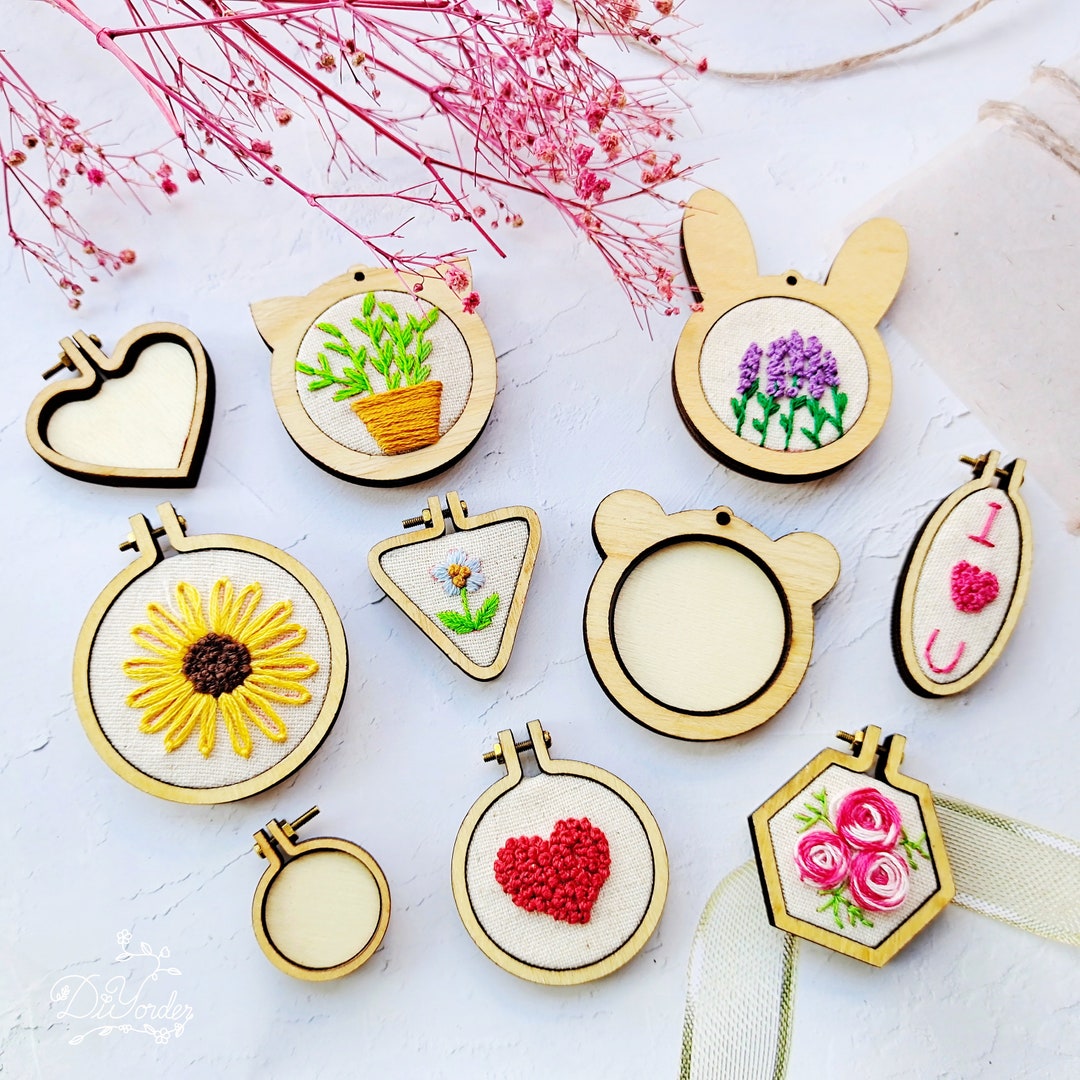 Mini Wooden Embroidery Hoop Kit-mini Embroidery Frame -valentine-worthy ...