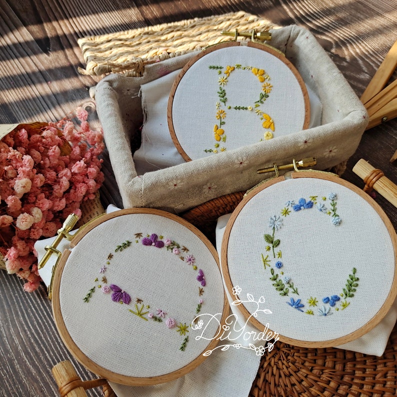 Letter C Embroidery Kit: Floral Alphabet Pattern + Video (PDF Pattern ...