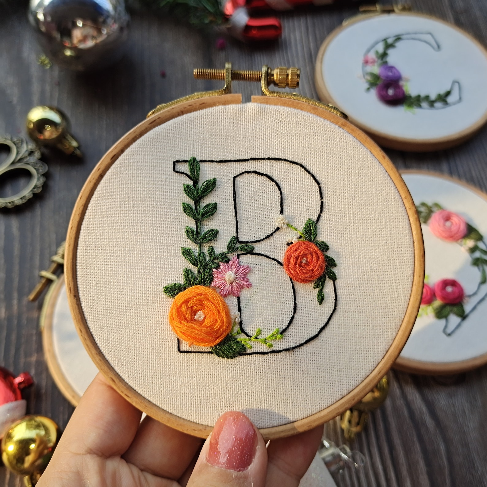 G Letter Embroidery Kit Letter Embroidery Design With - Etsy