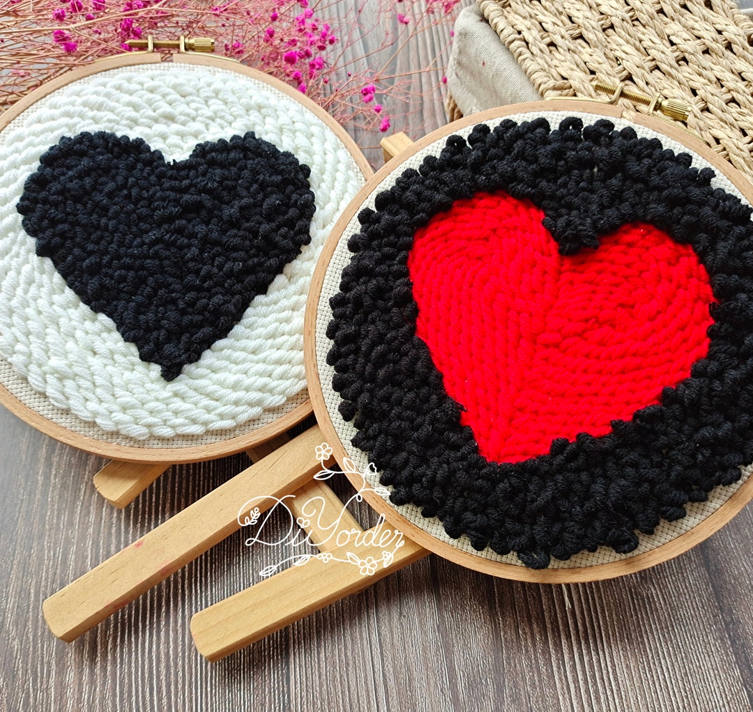 Red Heart Punch Needle Kit: Beginner DIY Craft, Wall Decor - Etsy