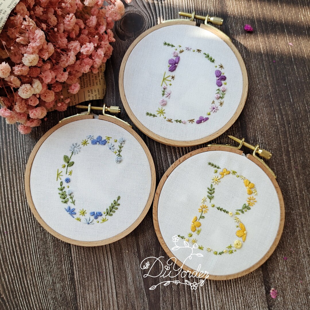 Letter C Embroidery Kit: Floral Alphabet Pattern + Video (PDF Pattern ...
