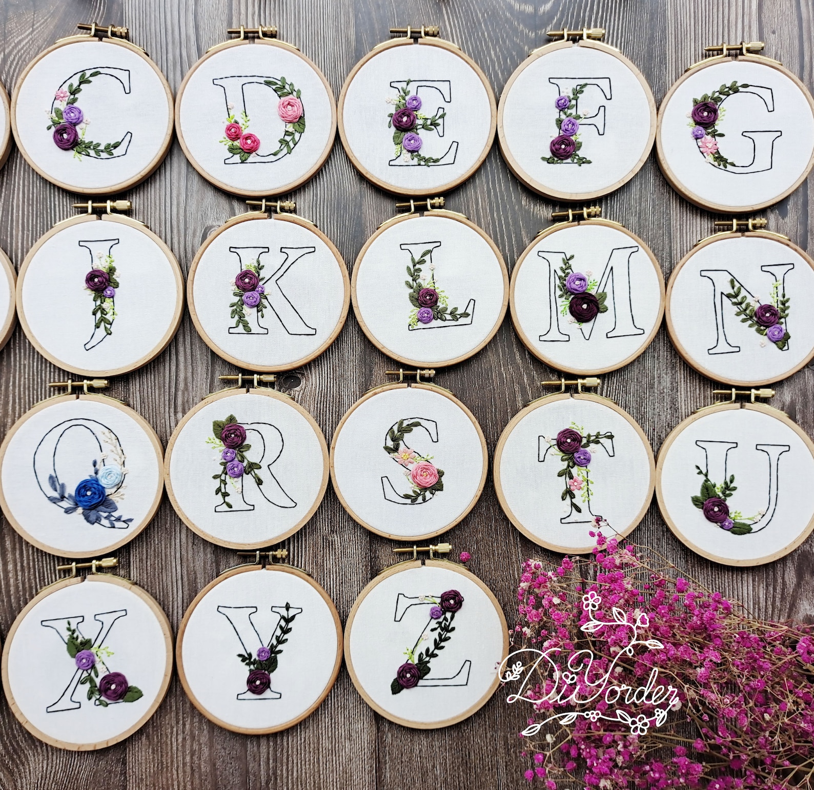 26 Letter A TO Z Embroidery Pattern PDF Embroidery Pattern. - Etsy UK