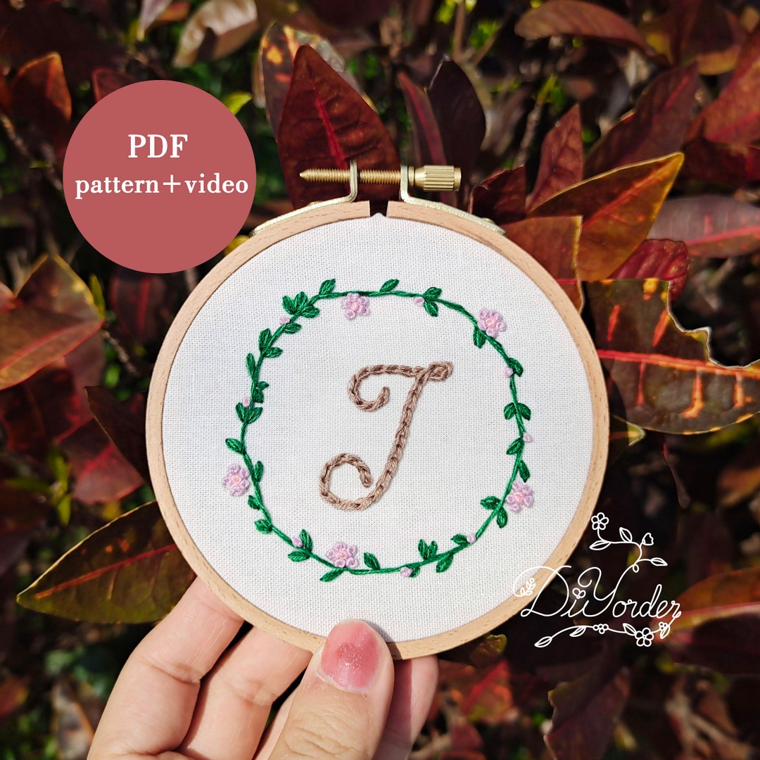 Letter Ring Embroidery Pattern, PDF Embroidery Pattern. Digital ...