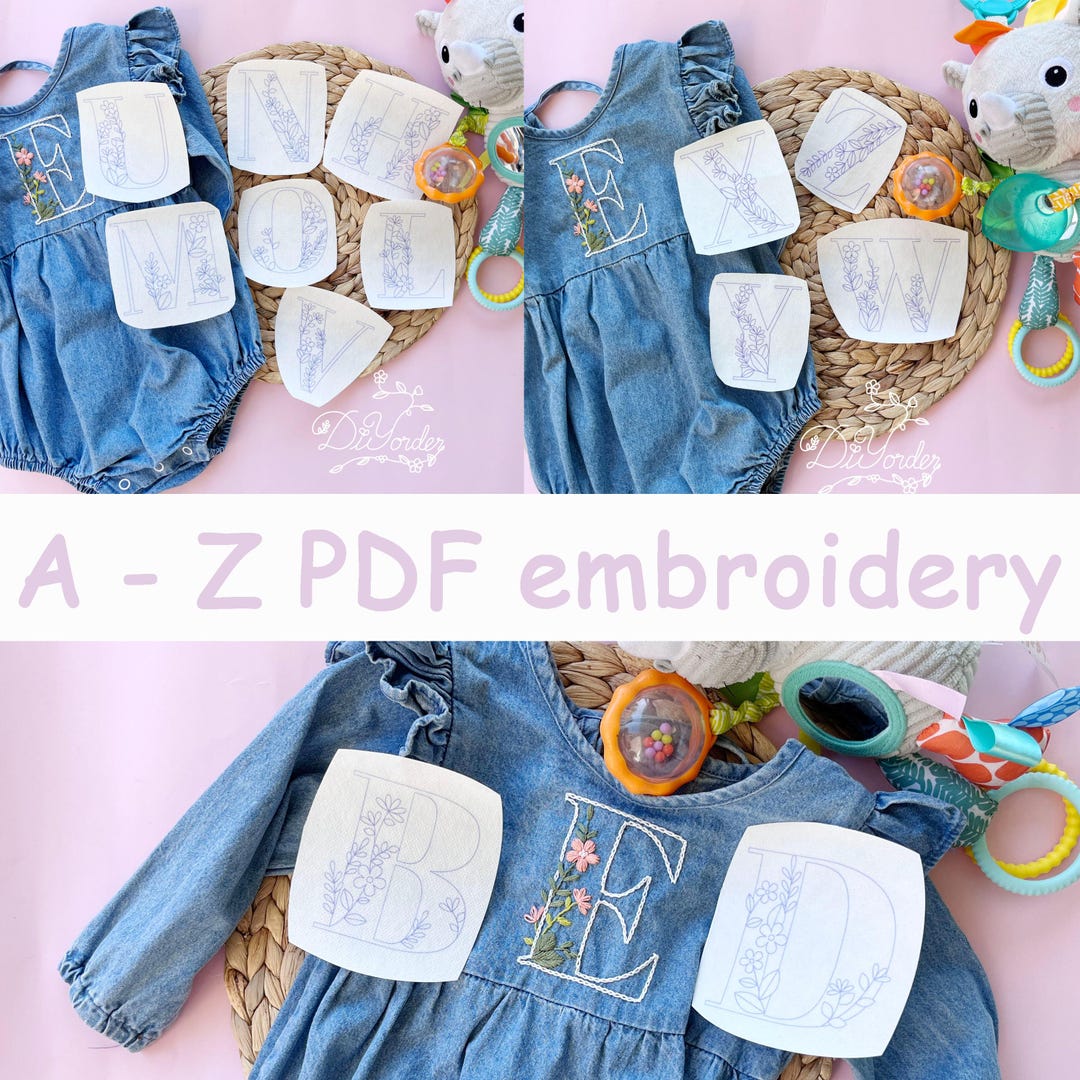 26 Alphabet A TO Z Embroidery Pattern, PDF Embroidery Pattern. Digital ...