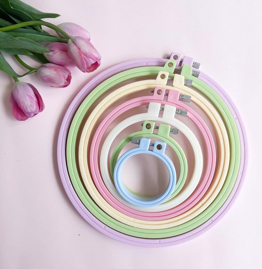 Pastel Plastic Embroidery Hoops: Sewing & Display, 7 Sizes - Etsy
