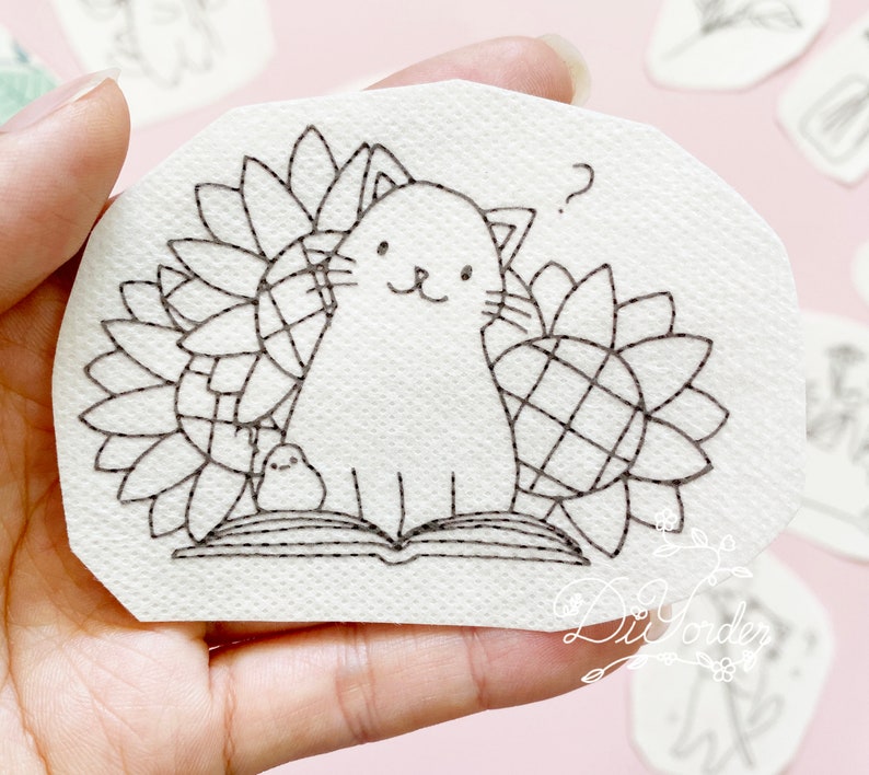Cat Stick and Stitch Embroidery 17 Kinds,bag Stick ,flower Cat ...