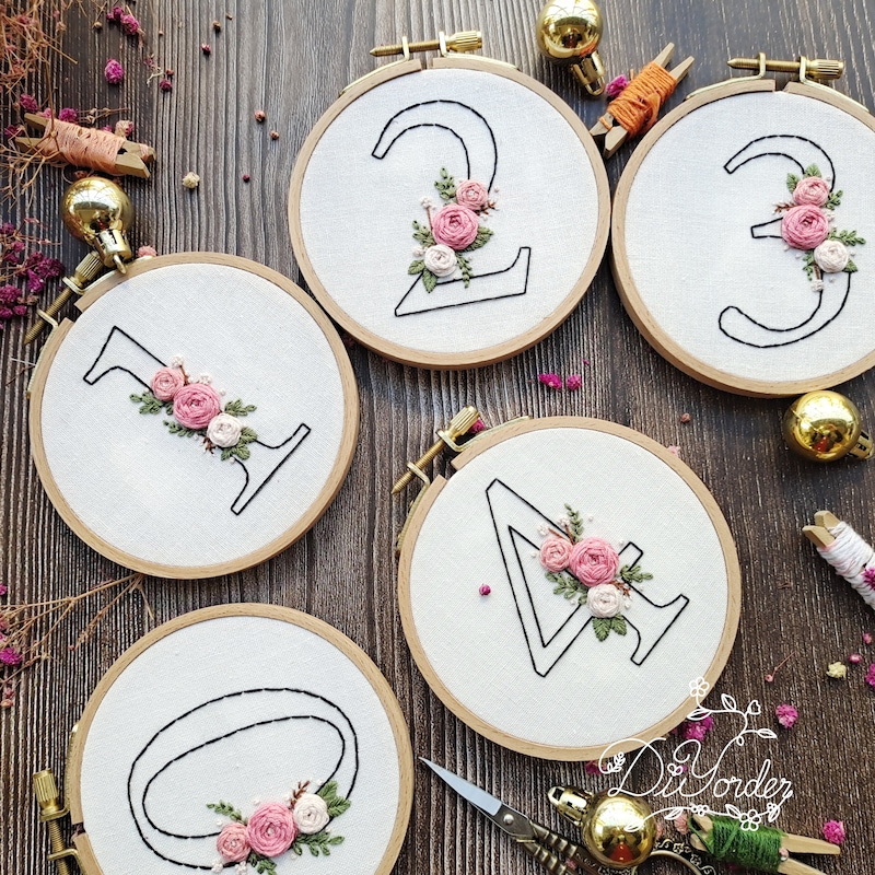 Number Embroidery - Etsy