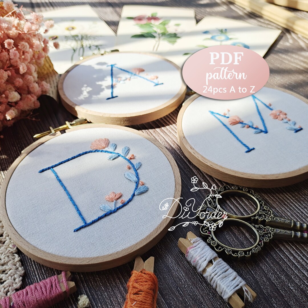 26 Letter A TO Z Embroidery Pattern, PDF Embroidery Pattern. Digital ...