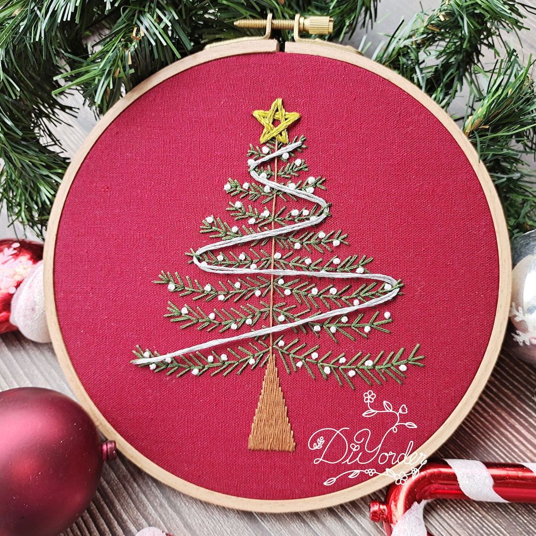 Christmas Tree Embroidery Kit: DIY Ornament Craft - Etsy