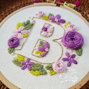 Letter B Floral Embroidery Kit: DIY Alphabet Pattern (PDF Pattern) - Etsy