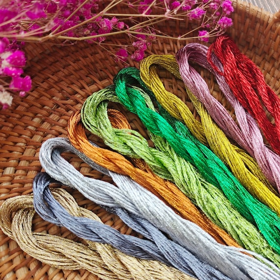 Metallic Floss Thread-metallic Embroidery Floss-embroidery | Etsy Canada