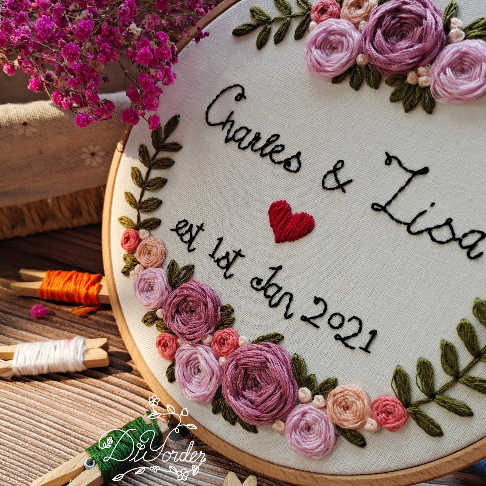 PDF Wedding Embroidery Kit-customized Anniversary Embroidery - Etsy