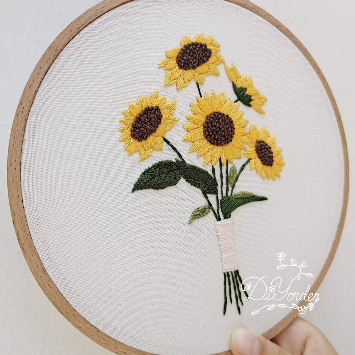 Sunflower Embroidery Pattern Beginner Embroidery PDF Flower - Etsy