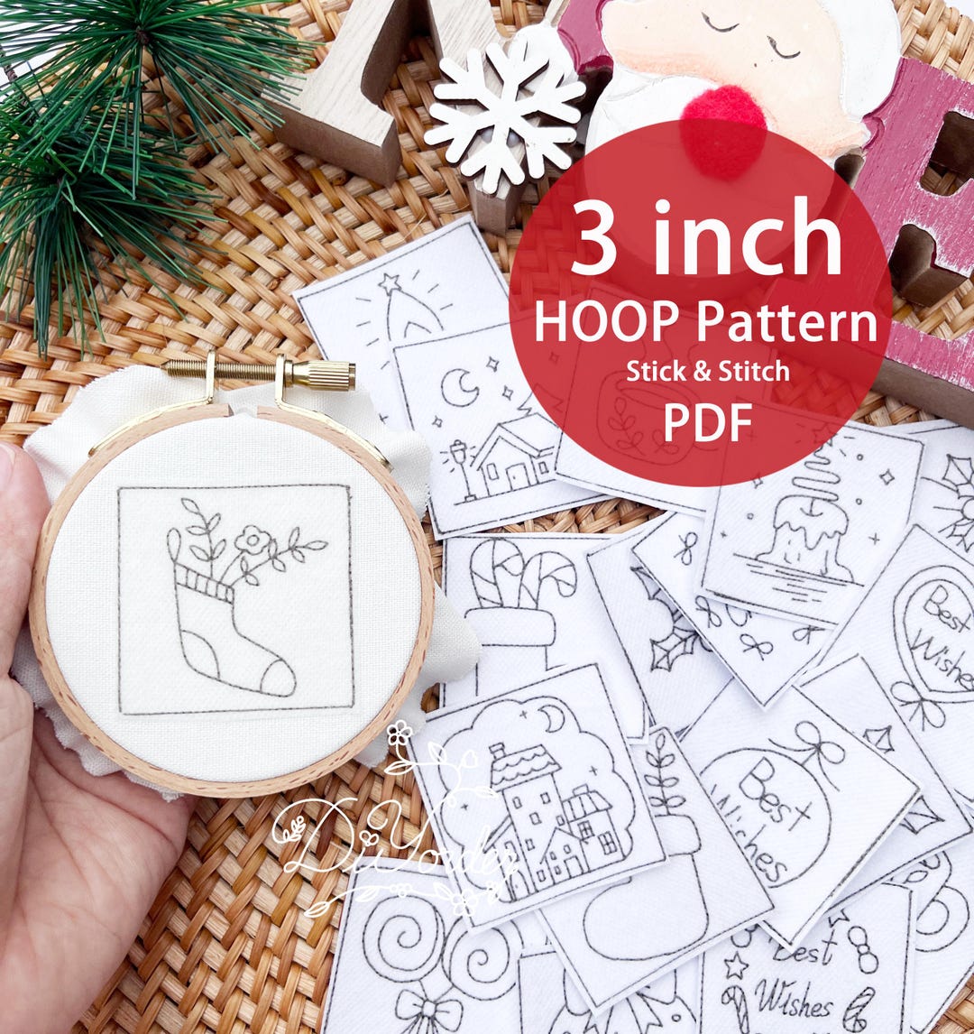 3 Inch Hoop Size of Christmas Ornament Embroidery Pattern: Stick and ...