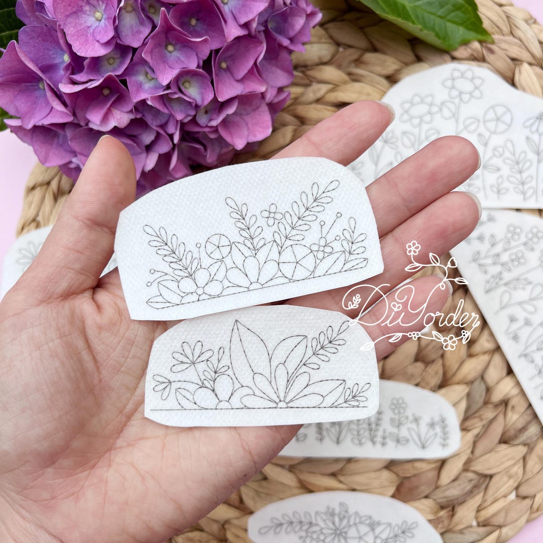 Floral Stick and Stitch Embroidery Patches: DIY Clothing & Bag Decor - Etsy