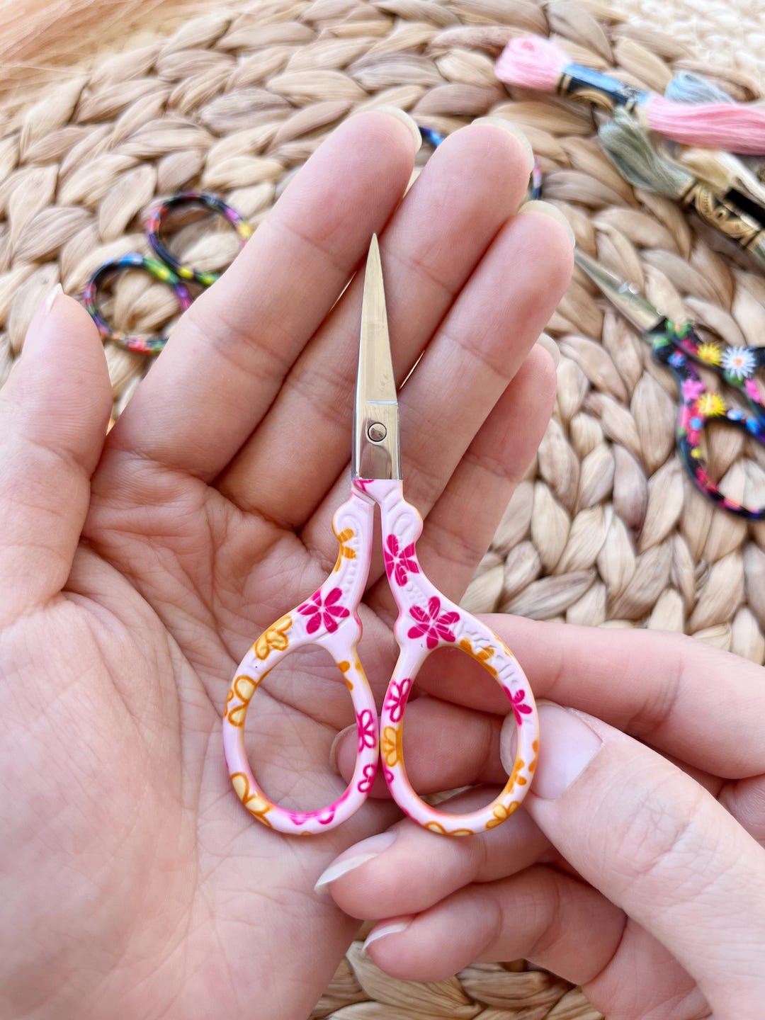 Pink Flower Embroidery Scissors-craft Scissors-easy Scissors-scissors ...