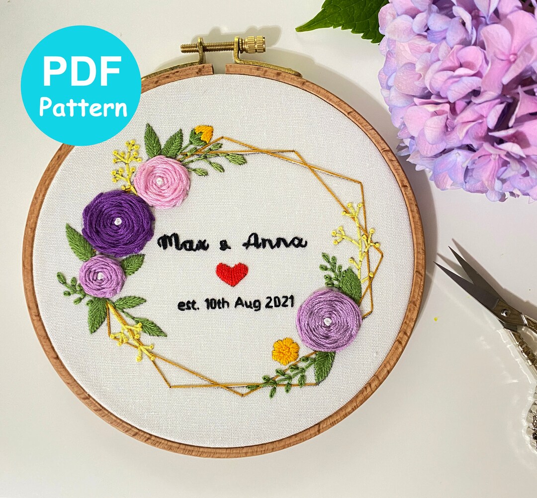 Wedding Flower Embroidery Pattern: Beginner DIY (PDF Pattern) - Etsy UK