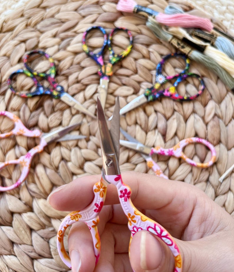 Pink Flower Embroidery Scissors-craft Scissors-easy Scissors-scissors ...
