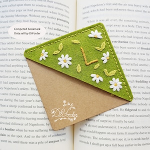 A to Z Letter Bookmark - Personalized Embroidery Felt Bookmarks- Corner ...