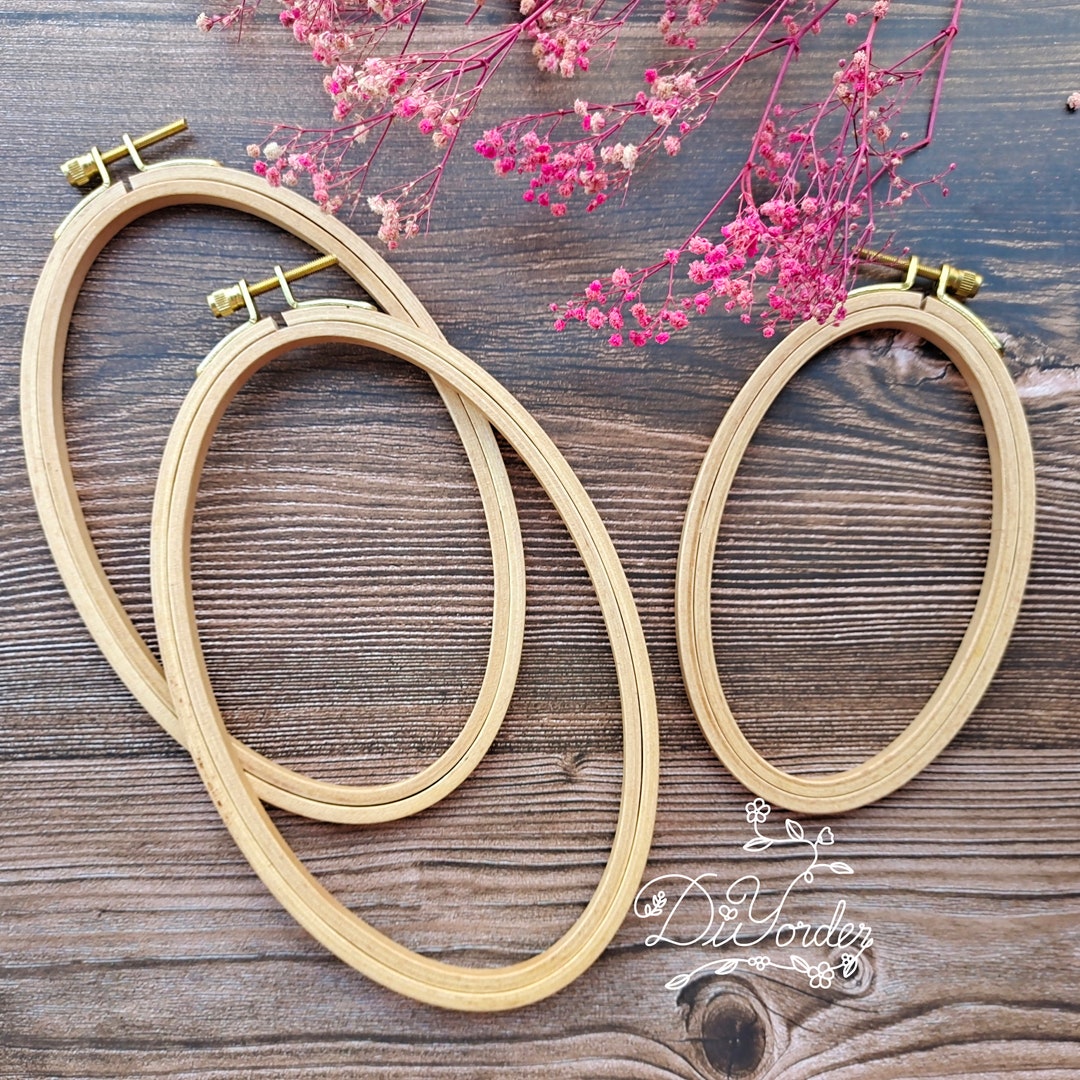 Oval Embroidery Hoop: Wooden Imitation Flexi Hoop - Etsy
