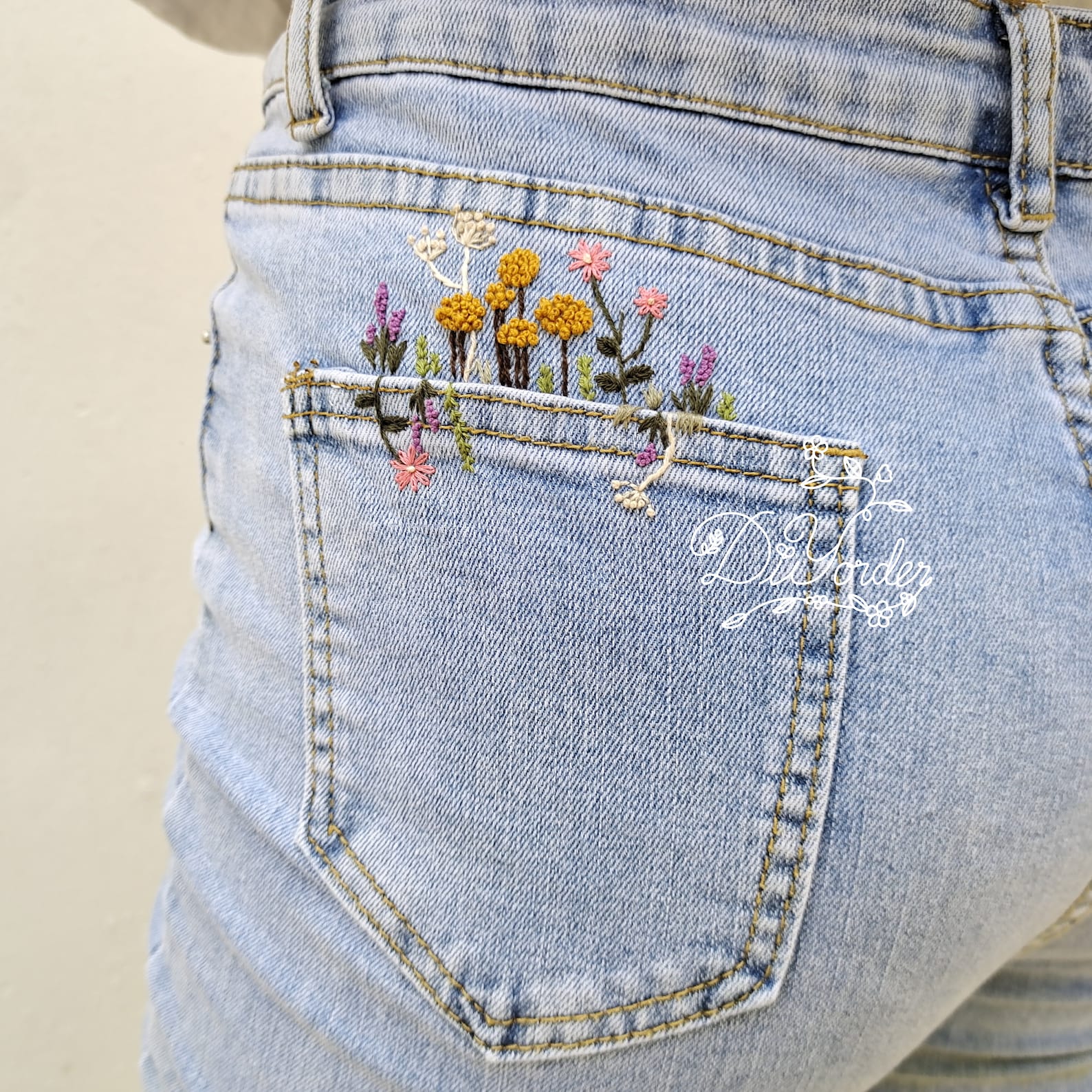Pocket Flower Embroidery Pattern-pdf Embroidery Pattern - Etsy