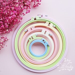 Pastel Plastic Embroidery Hoops: Sewing & Display, 7 Sizes - Etsy