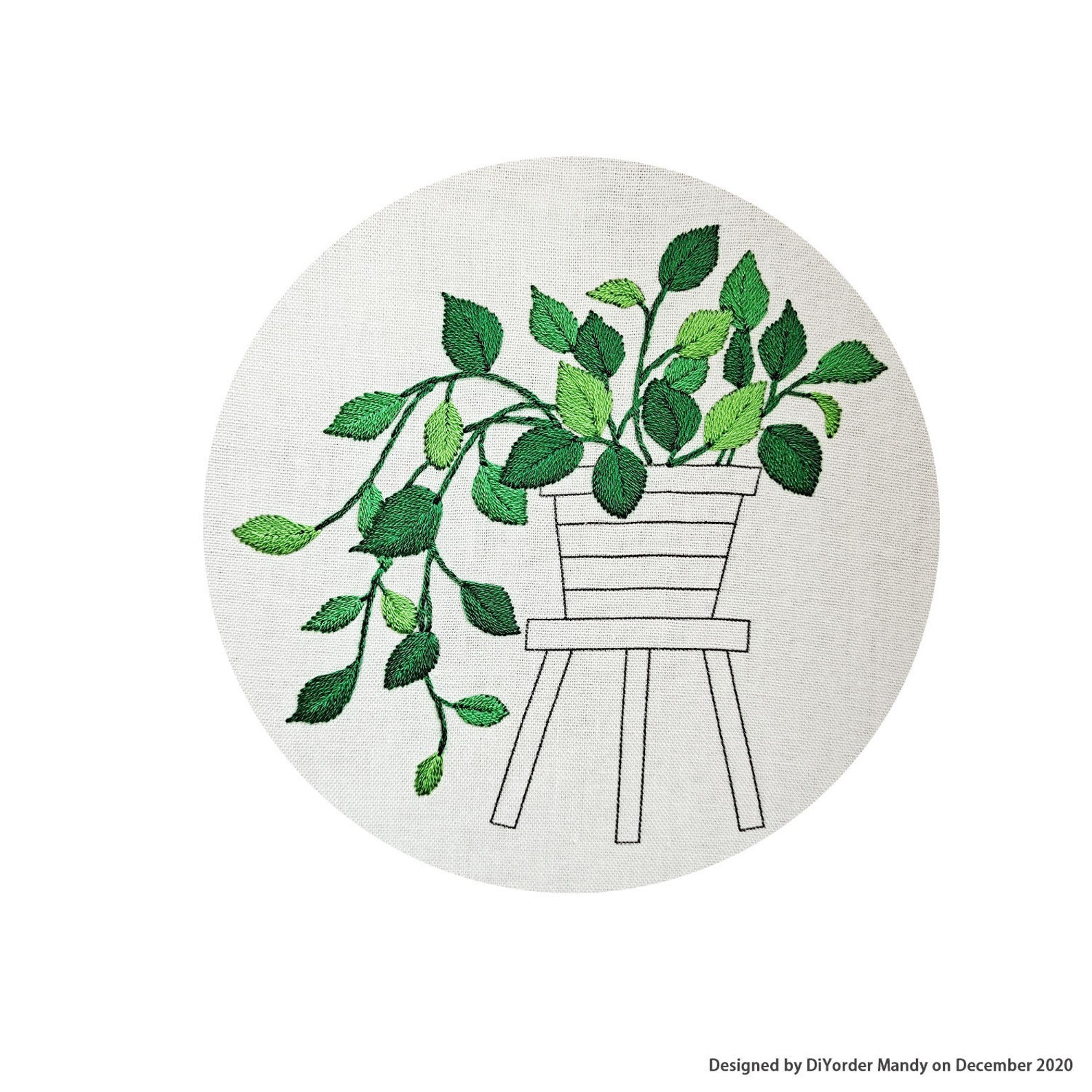 Green Plant Embroidery Kit-handmade Embroidery wall | Etsy