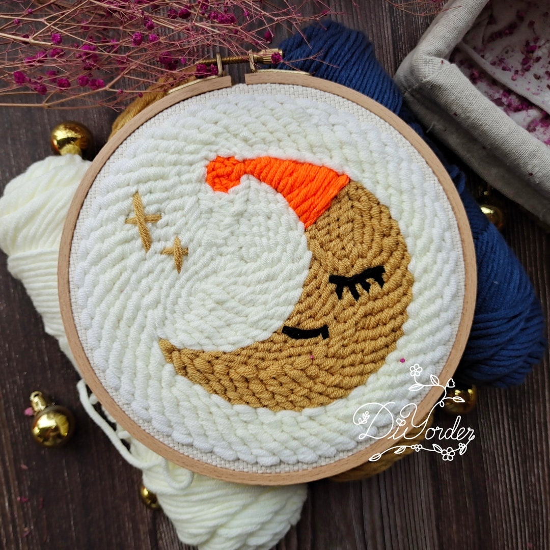 Sleepy Moon Punch Needle Kit: Beginner Kid Needlework - Etsy