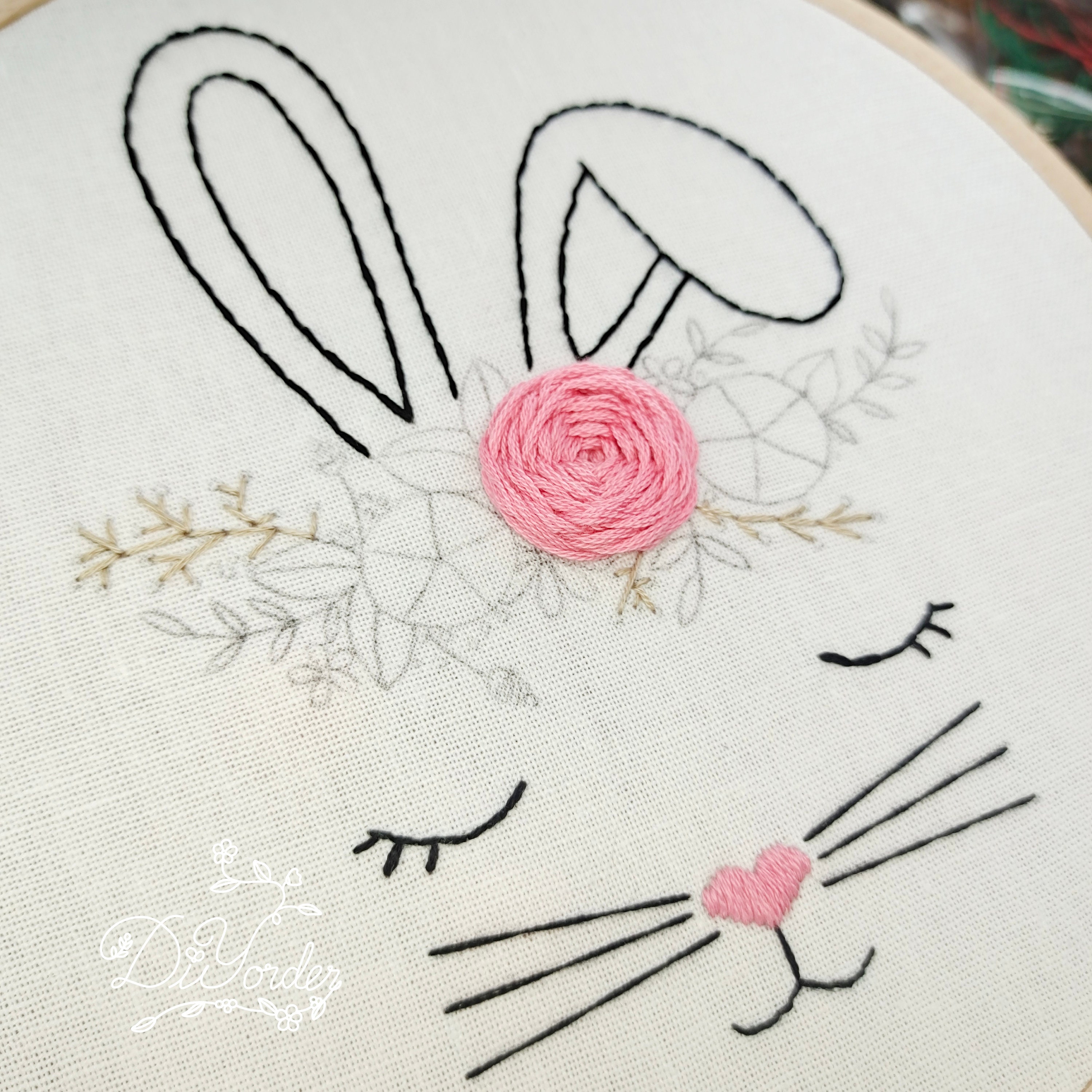 Rabbit Embroidery Kit: Floral Easter Design (PDF Pattern) - Etsy