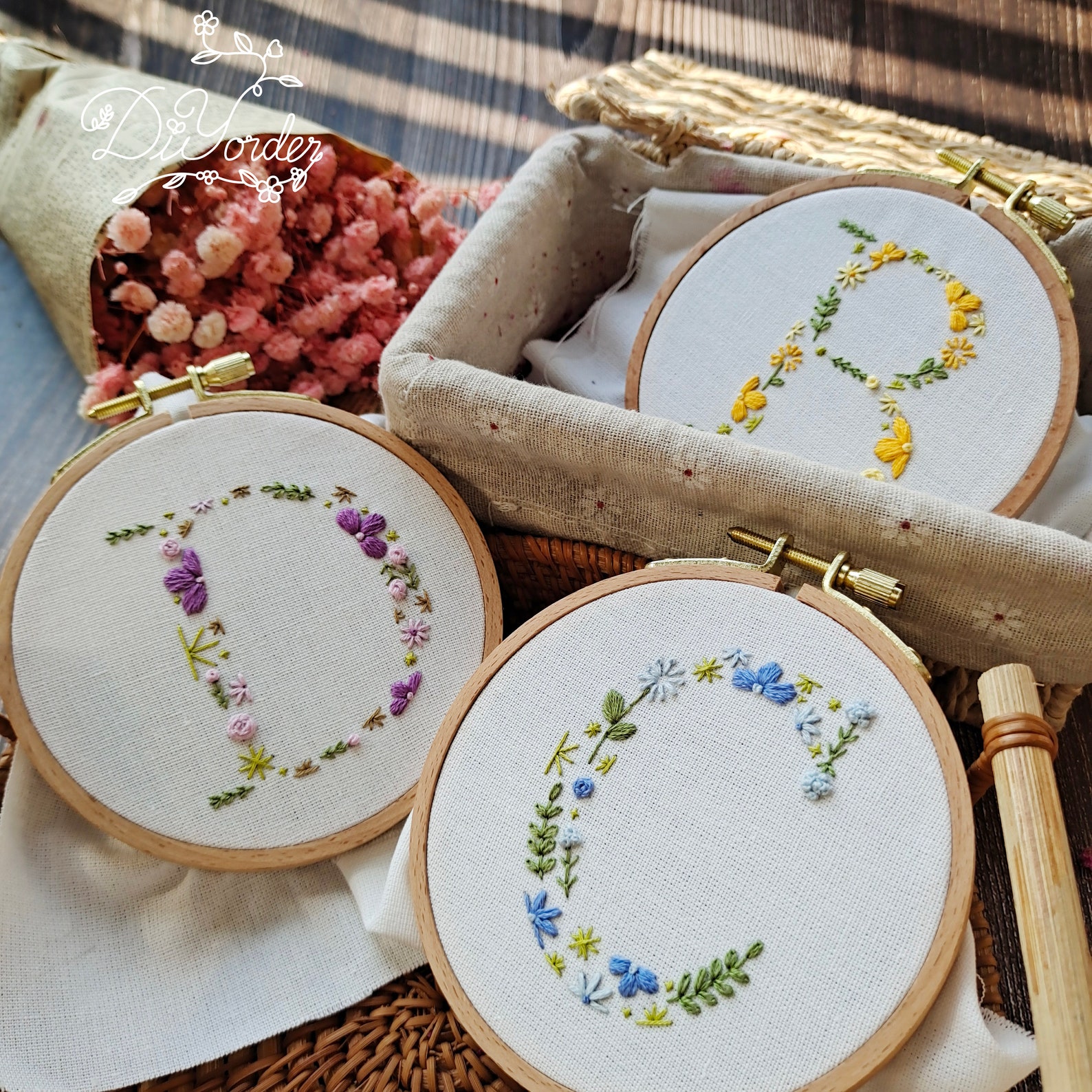 Letter C Embroidery Kit: Floral Alphabet Pattern + Video (PDF Pattern ...