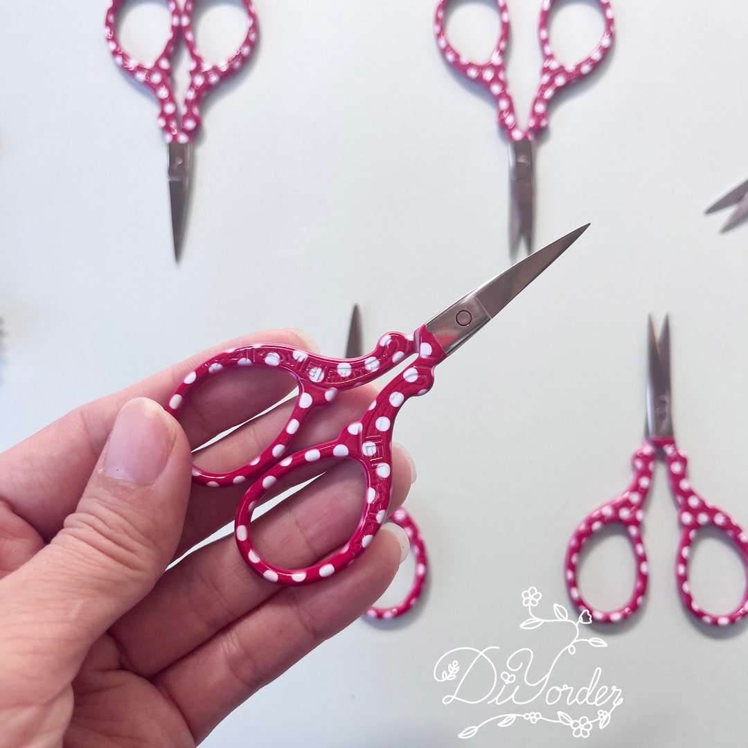 Red Polka Dot Embroidery Scissors: Craft Floss Thread Scissors - Etsy