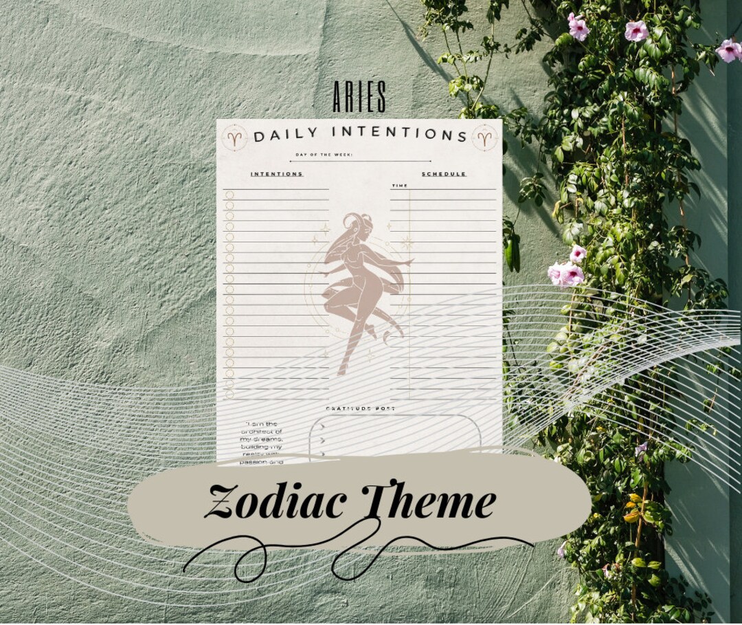 Aries Daily Planner - Zodiac Theme, Digital Download, Digital Print - Etsy