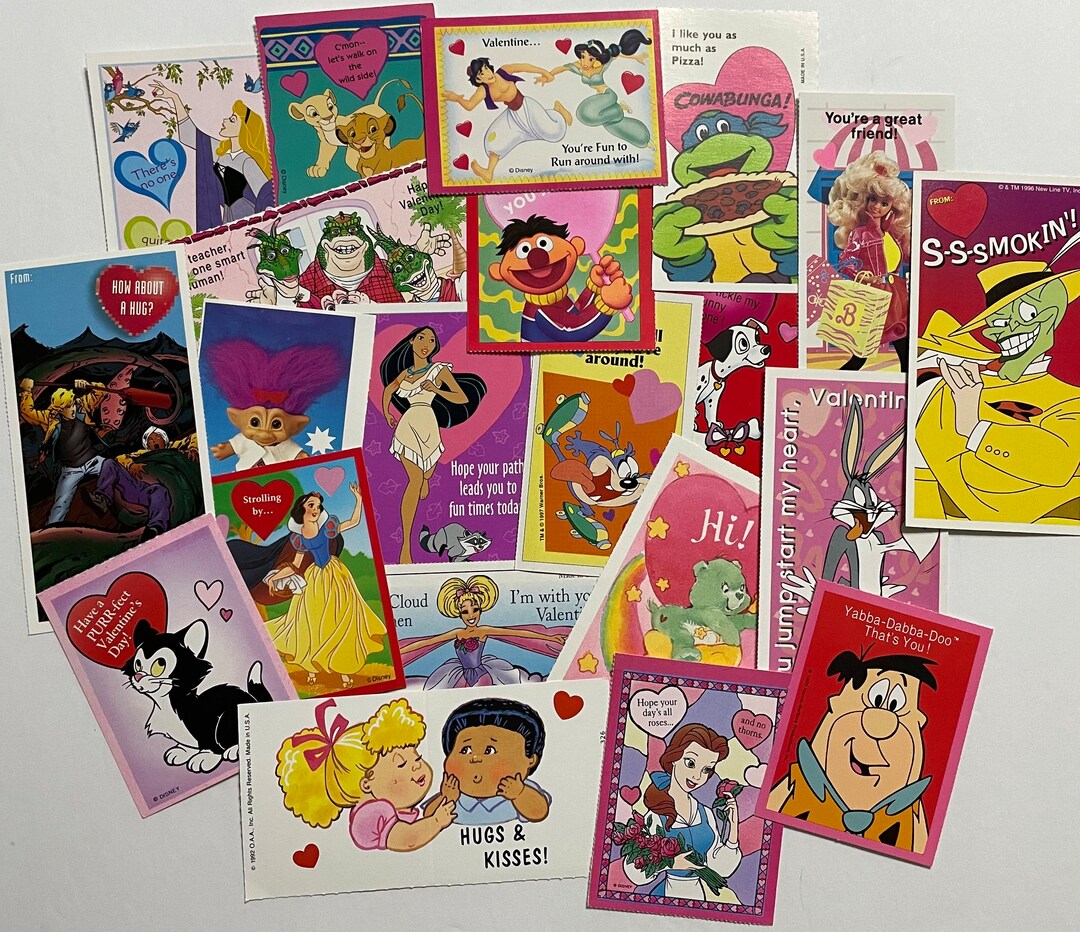 Vintage 90s Valentines Day Card Packs Lot of 10 Random Valentines - Etsy