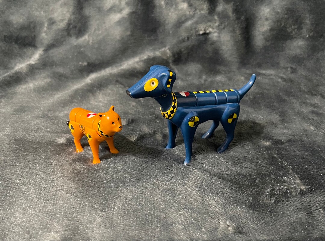 Vintage the Crash Dummies Action Figure Hubcat Cat & Bumper Dog Plastic ...