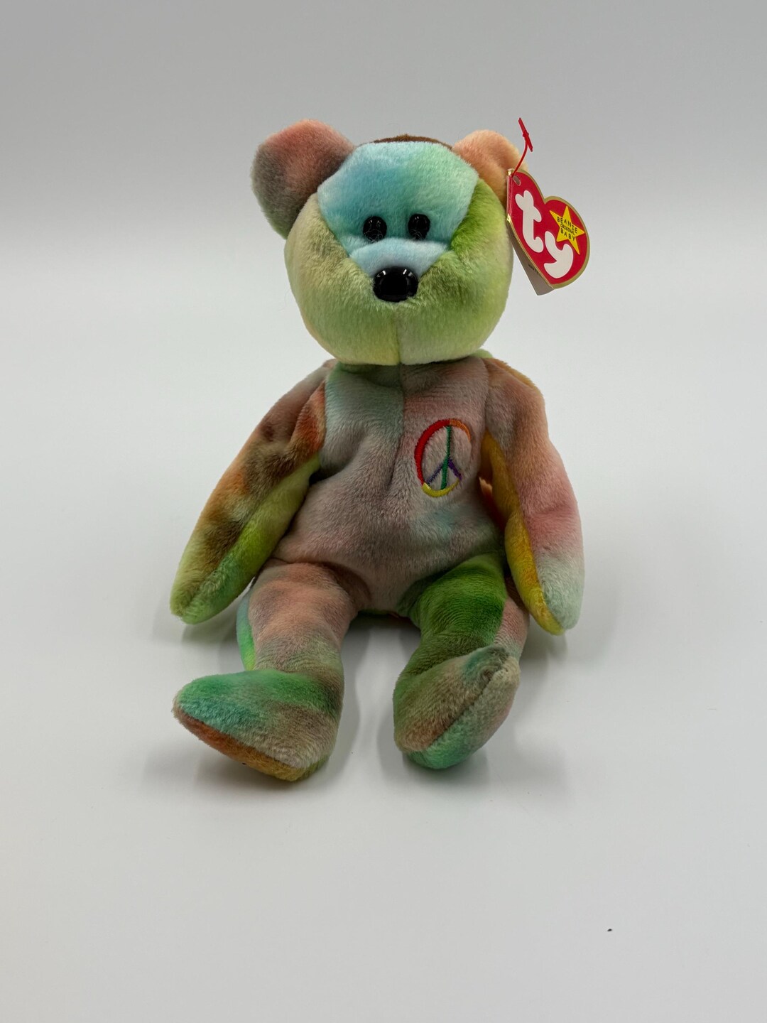 Vintage TY Beanie Babies Peace Bear Tye Dye 1996 - Etsy