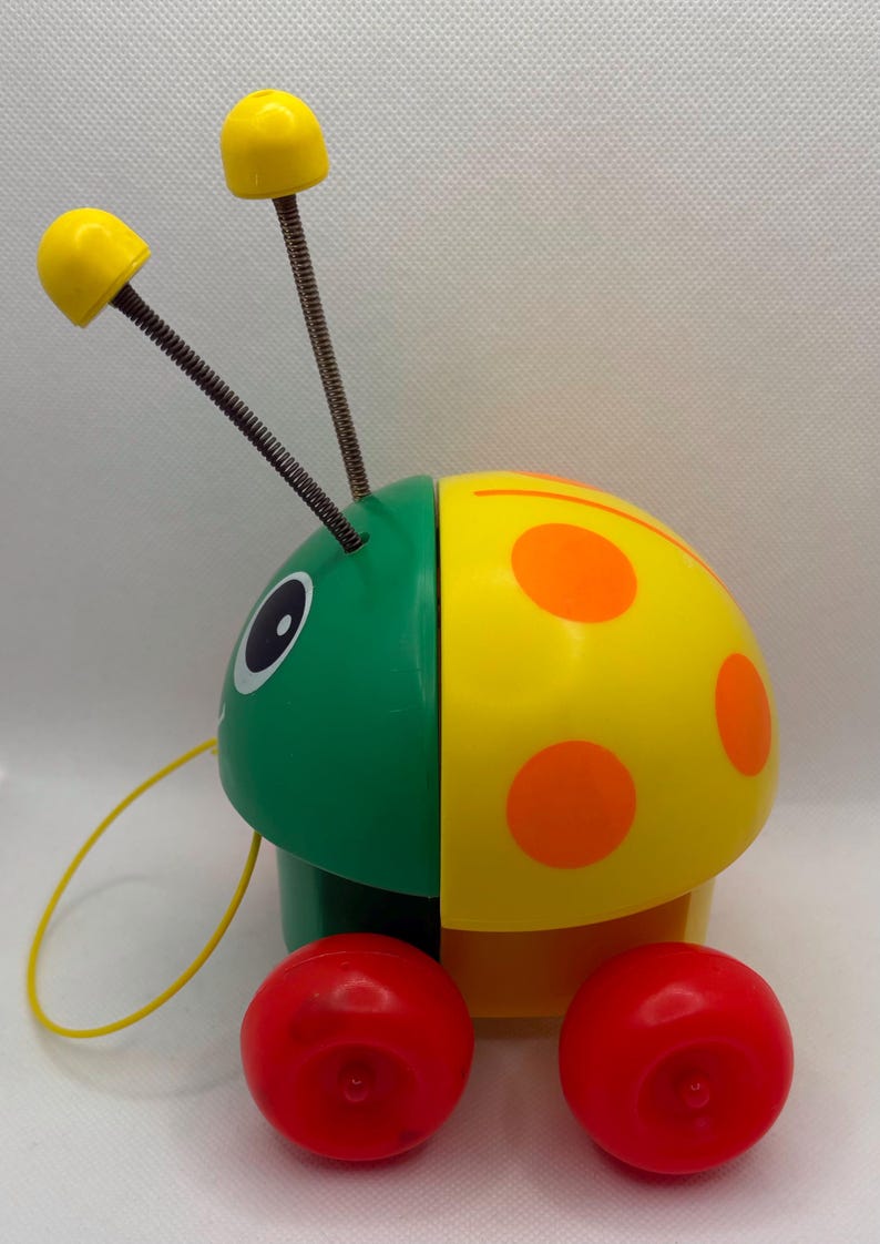 Vintage Fisher Price Lady Bug #695 Pull Toy 1982 - Etsy