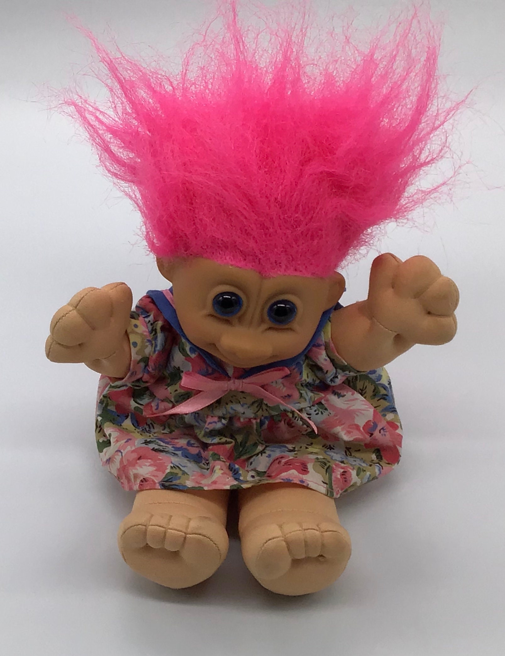 Vintage Troll Doll Pink Hair Russ | Etsy