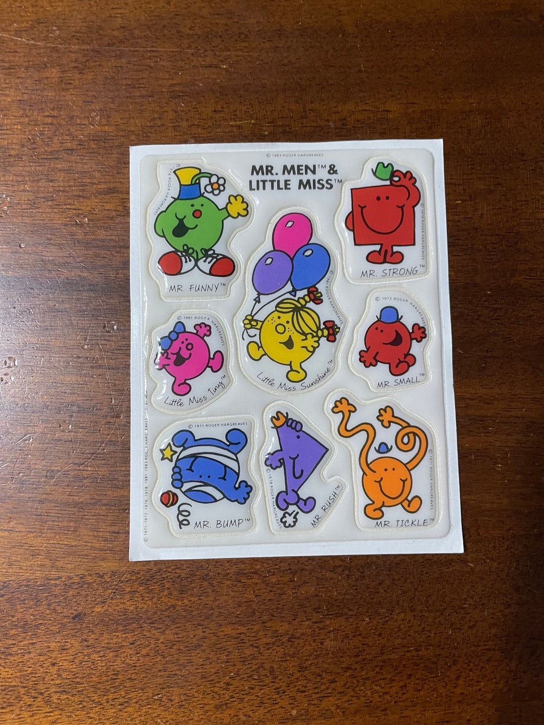 Mr. Men &little Miss 80s Puffy Stickers Sheet - Etsy