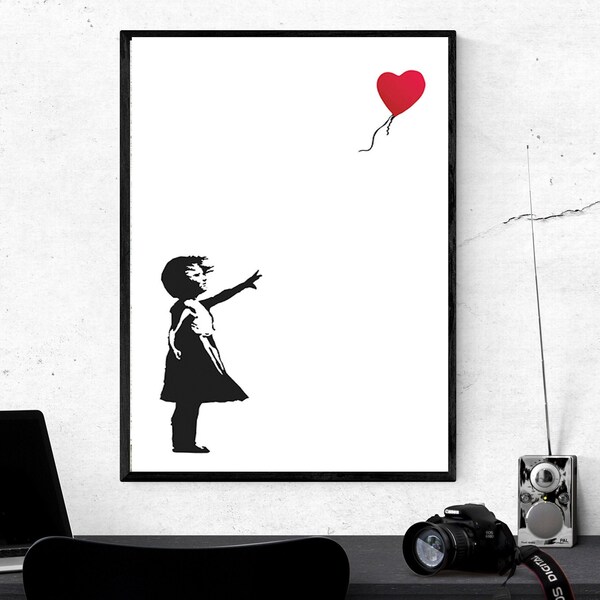Banksy Girl Balloon Poster Etsy