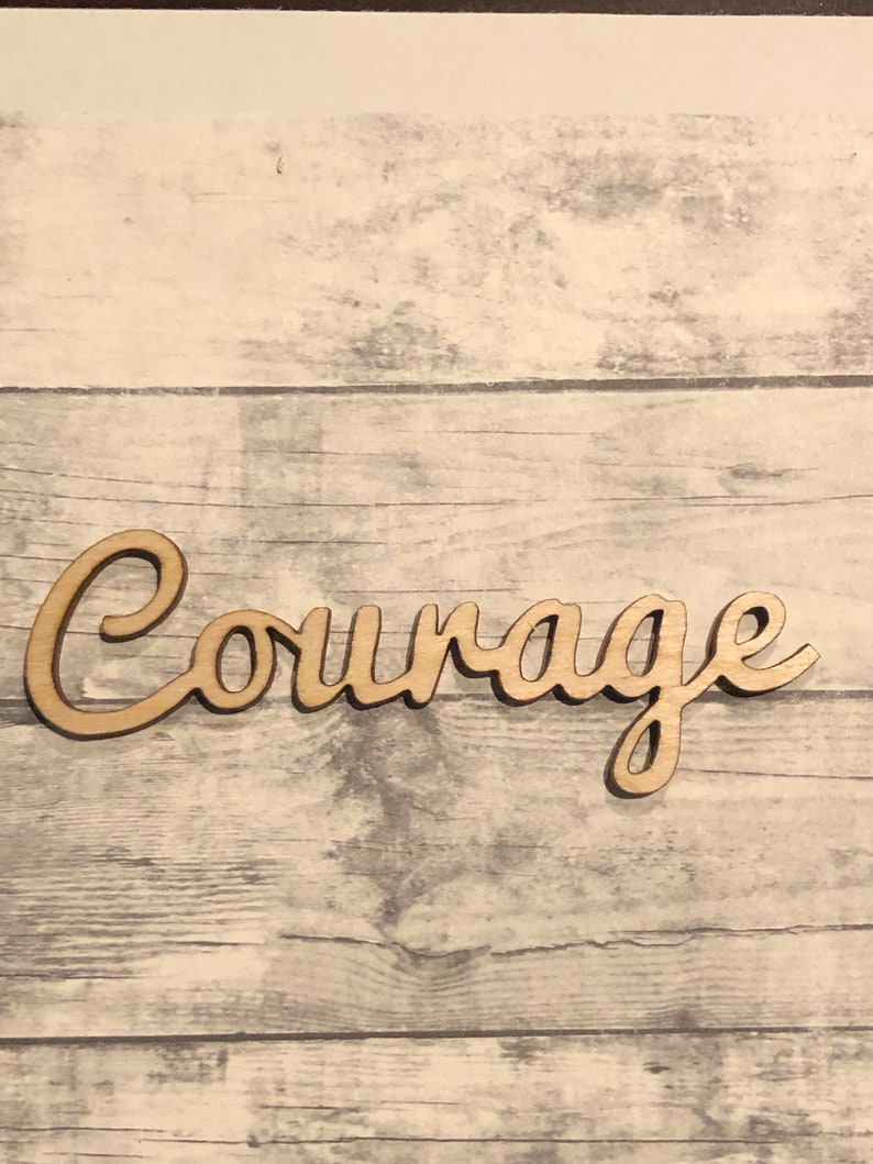 Script Courage Wood Sign Wood Sign Art Wood Courage Sign | Etsy